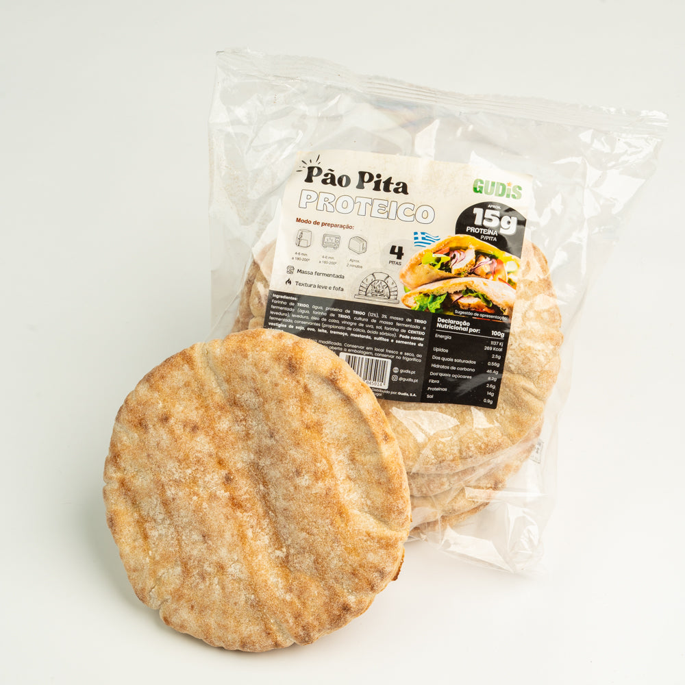 Pão Pita Proteico 420g | Alto Teor de Proteína (15g por unidade ...